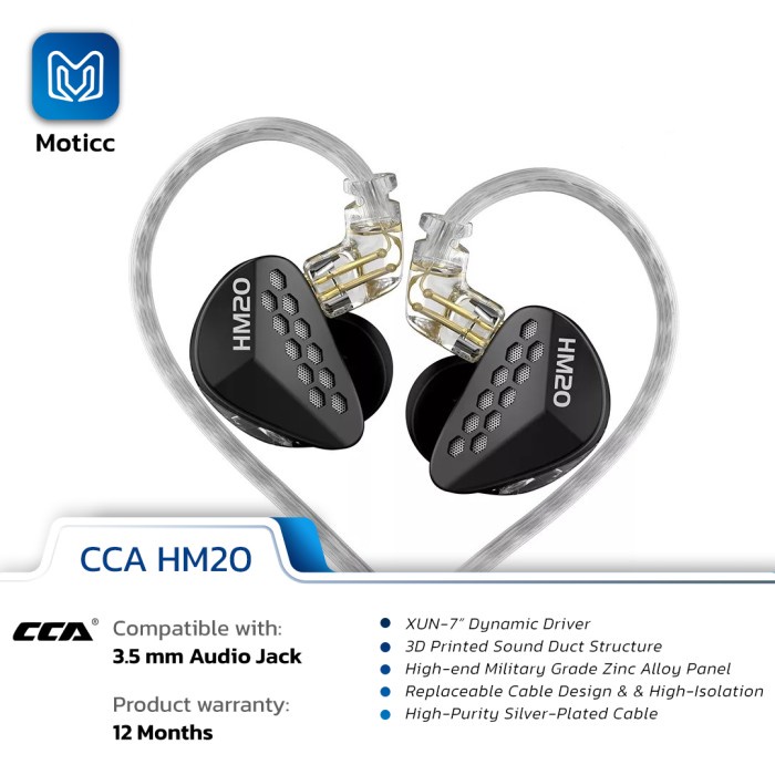 Jual CCA HM20 with Mic 1DD+7BA In Ear Monitor New Flagship Earphone ...