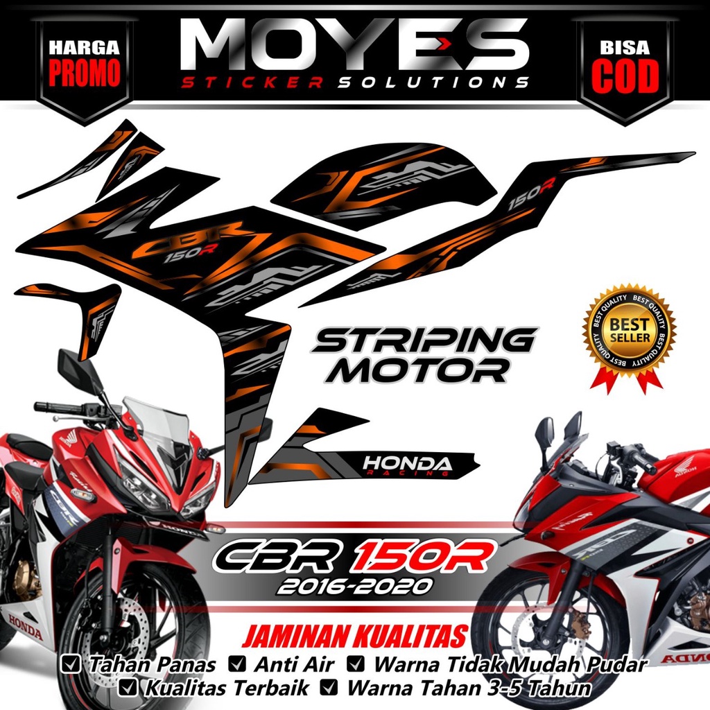Jual Striping Motor Cbr 150 r facelift matrikline variasi Stiker Striping Cbr 150r Livery ...