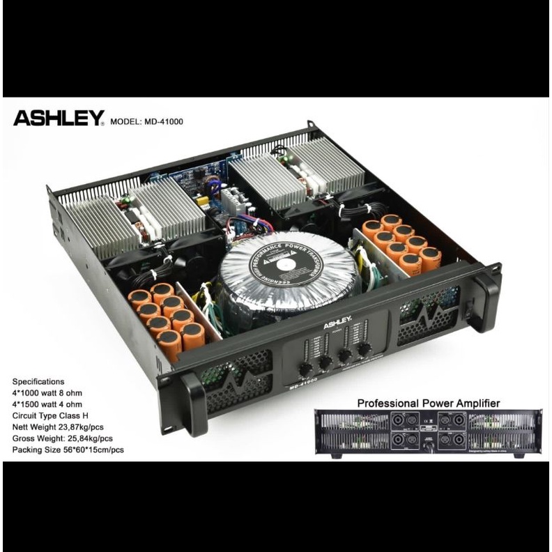Jual Power amplifier ashley md41000 md 41000 4CH 4 x 1000 watt original | Shopee Indonesia