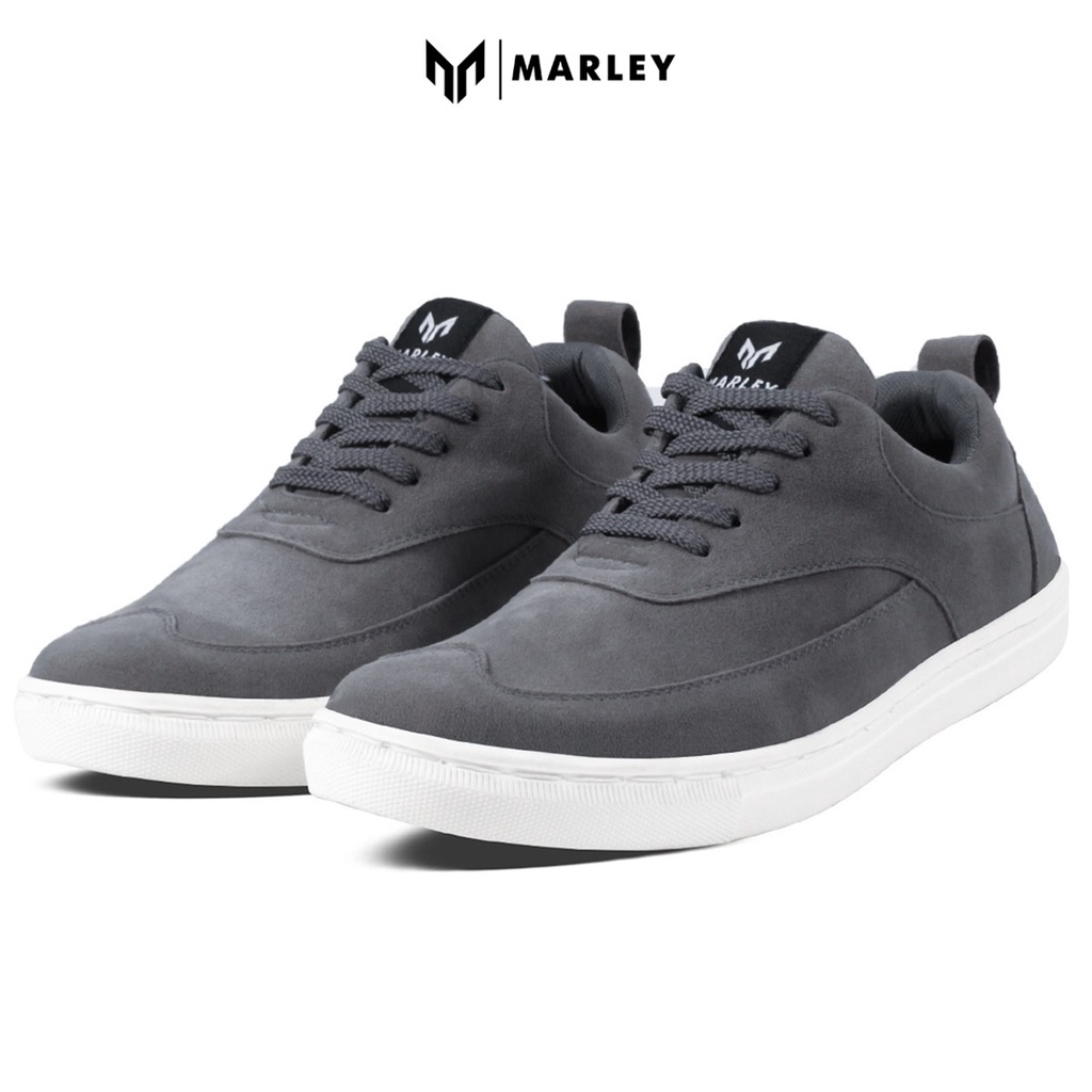Jual Marley Mateo 09 - Marley Sepatu Sneakers Pria Casual Kets Kerja Abu Bahan Suede | Shopee ...