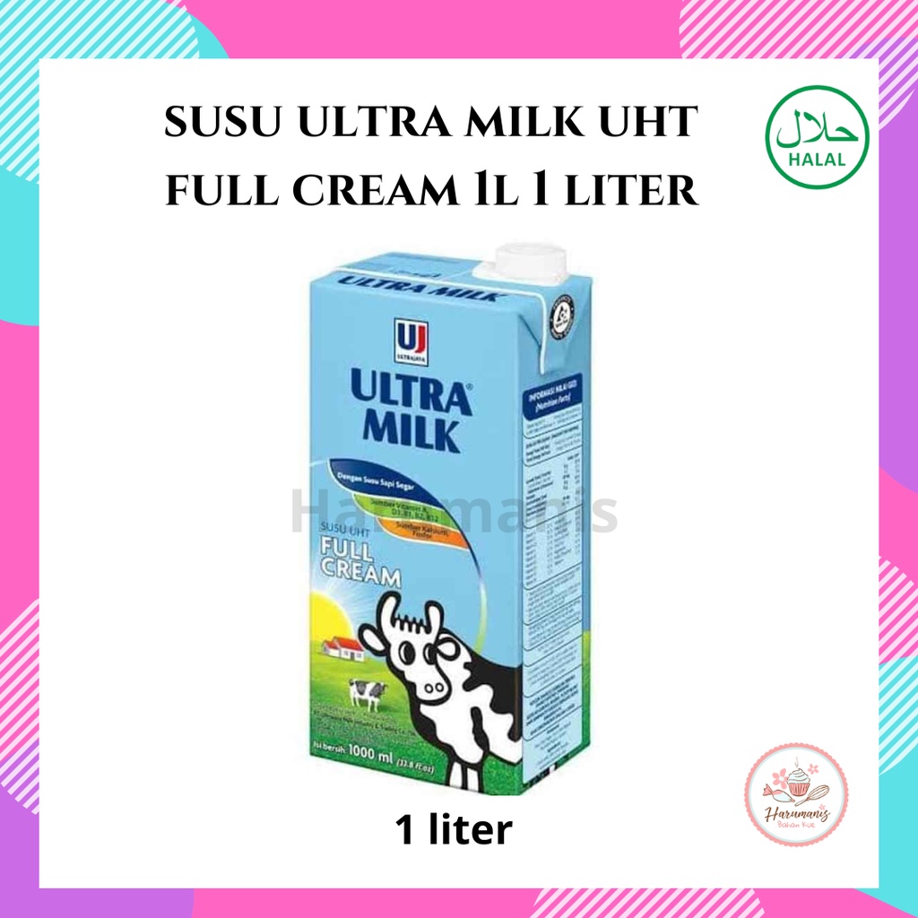 Jual Susu Ultra Milk UHT Full Cream 1L 1 Liter 1000 ml | Shopee Indonesia