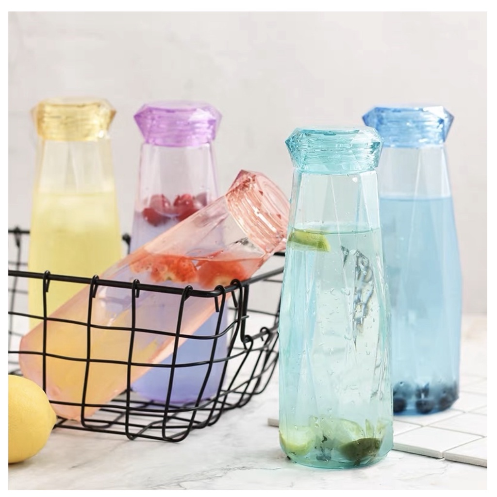 Jual MM - A160 - Botol Minum Kaca Diamond Kristal 450ML - Tumbler Glass ...