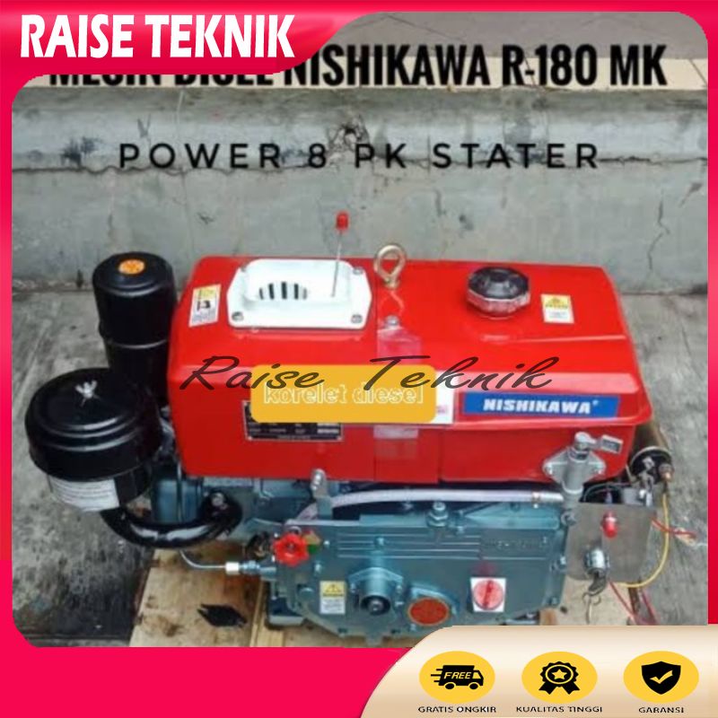 Jual MESIN PENGGERAK DIESEL SOLAR NISHIKAWA R180MK 8HP STATER | Shopee Indonesia