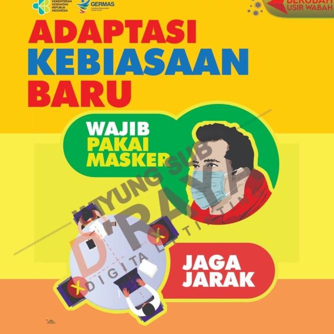 Jual Poster Covid Kantor Masker & Jaga Jarak Size A4 Laminasi 1 Hari ...