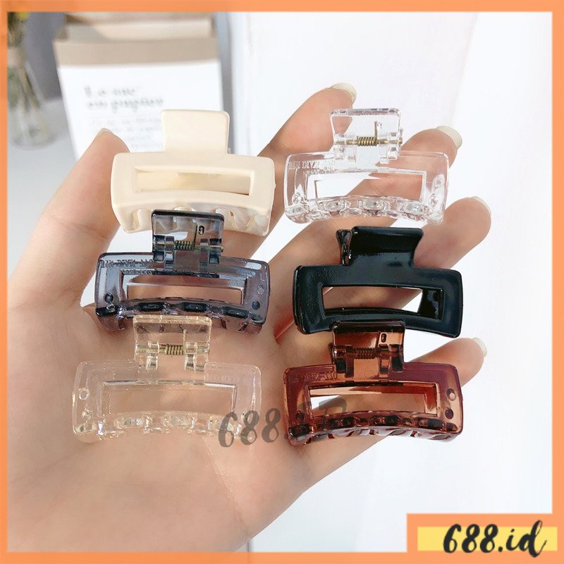 Jual [688.id] Jepit Rambut Transparan Salon Model Kotak Bolong Bentuk ...