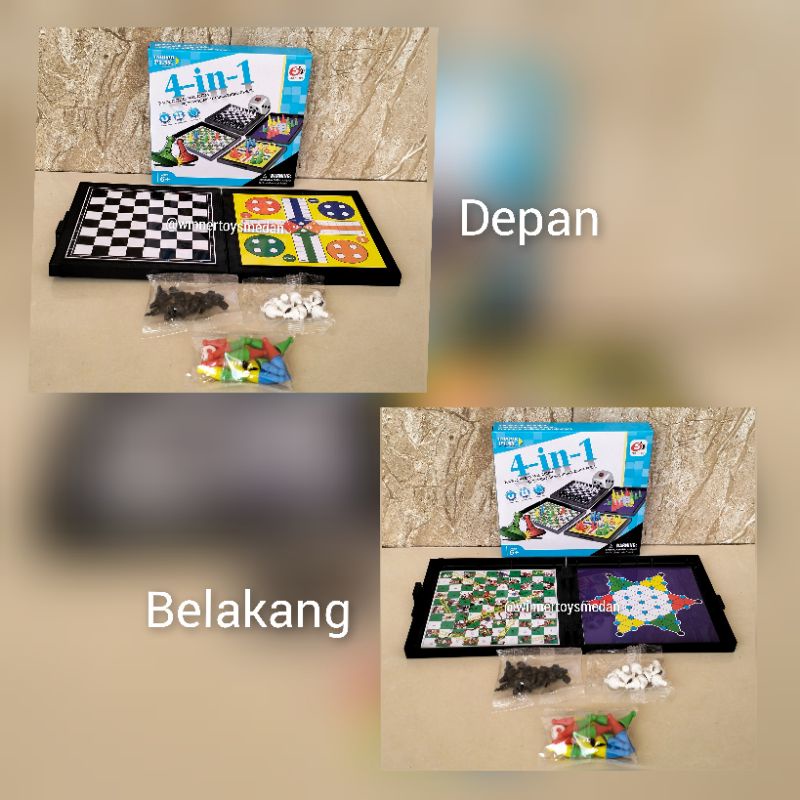 Jual Magnetic Board 3in1 Ludo Halma Ular Tangga / Board Game Qx56812 ...