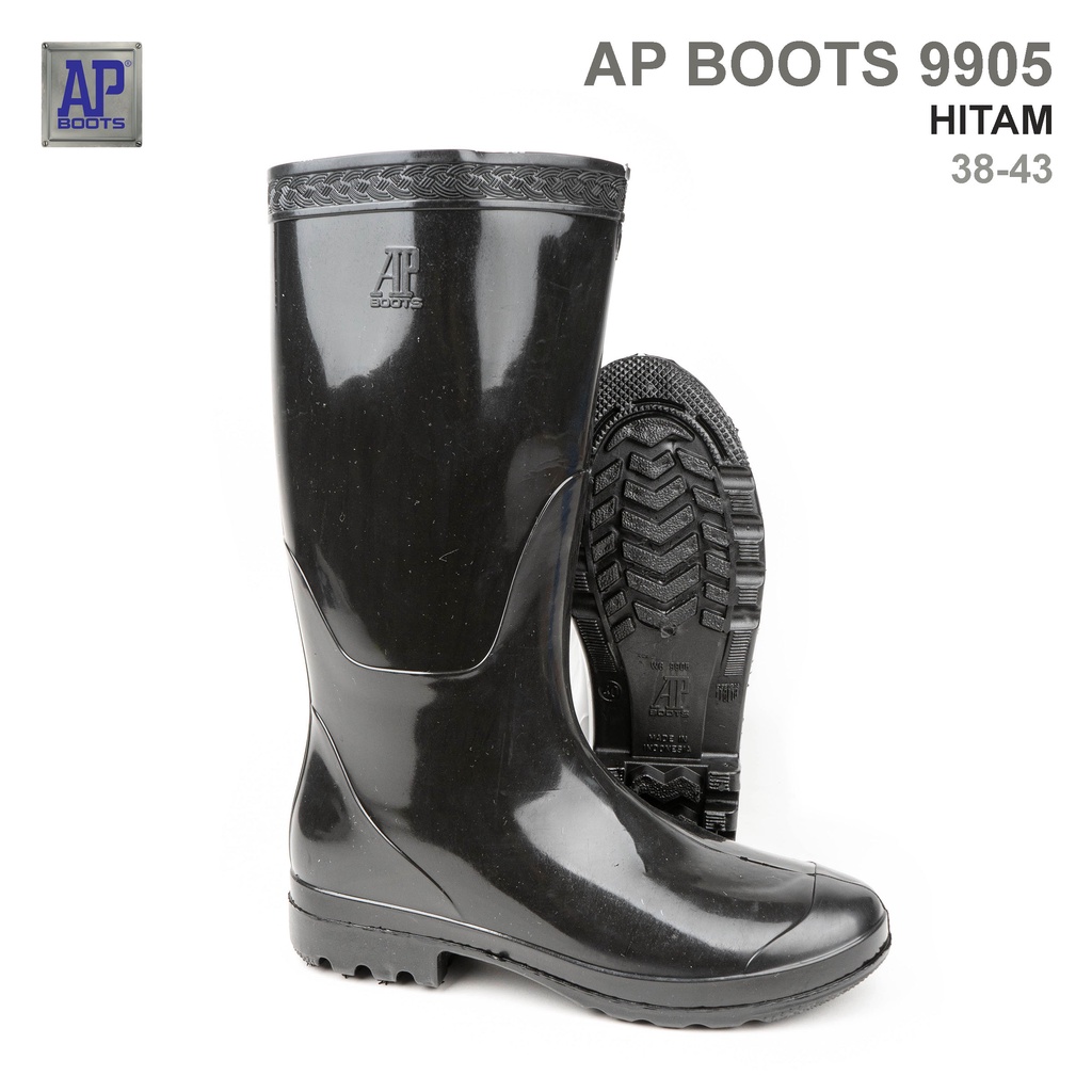 Jual Ap Boots 9905 HITAM - Sepatu Boots PVC | Shopee Indonesia