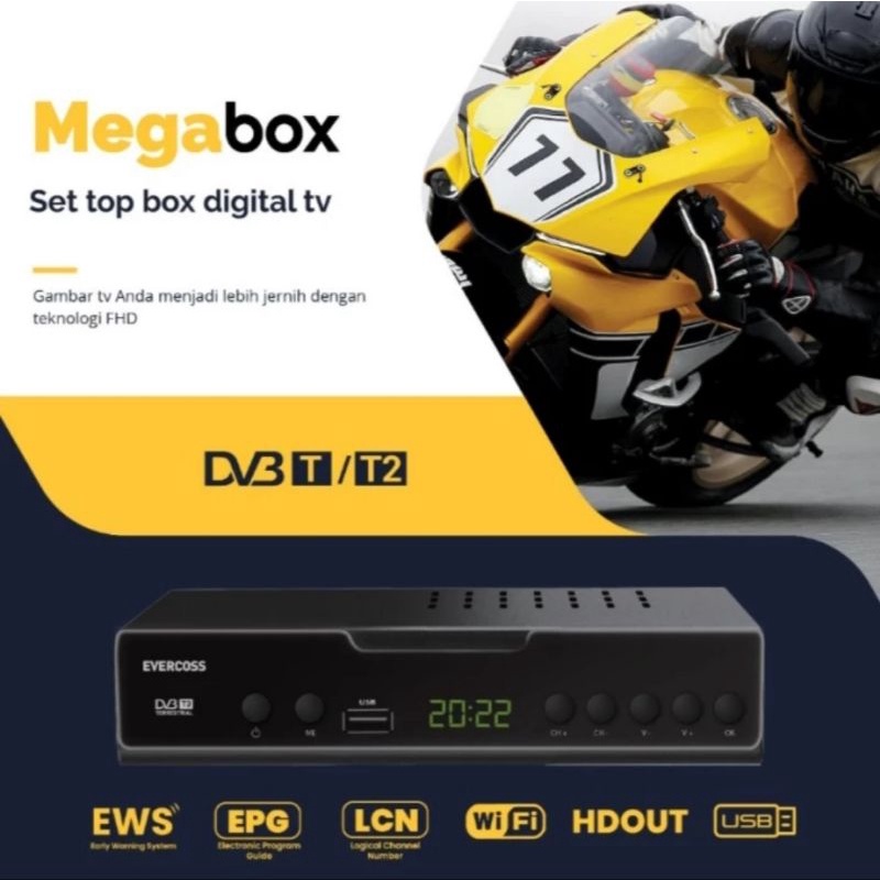 Jual Evercoss STB Set Top Box Pro Digital TV Receiver Full HD Megabox DVB T2 | Shopee Indonesia