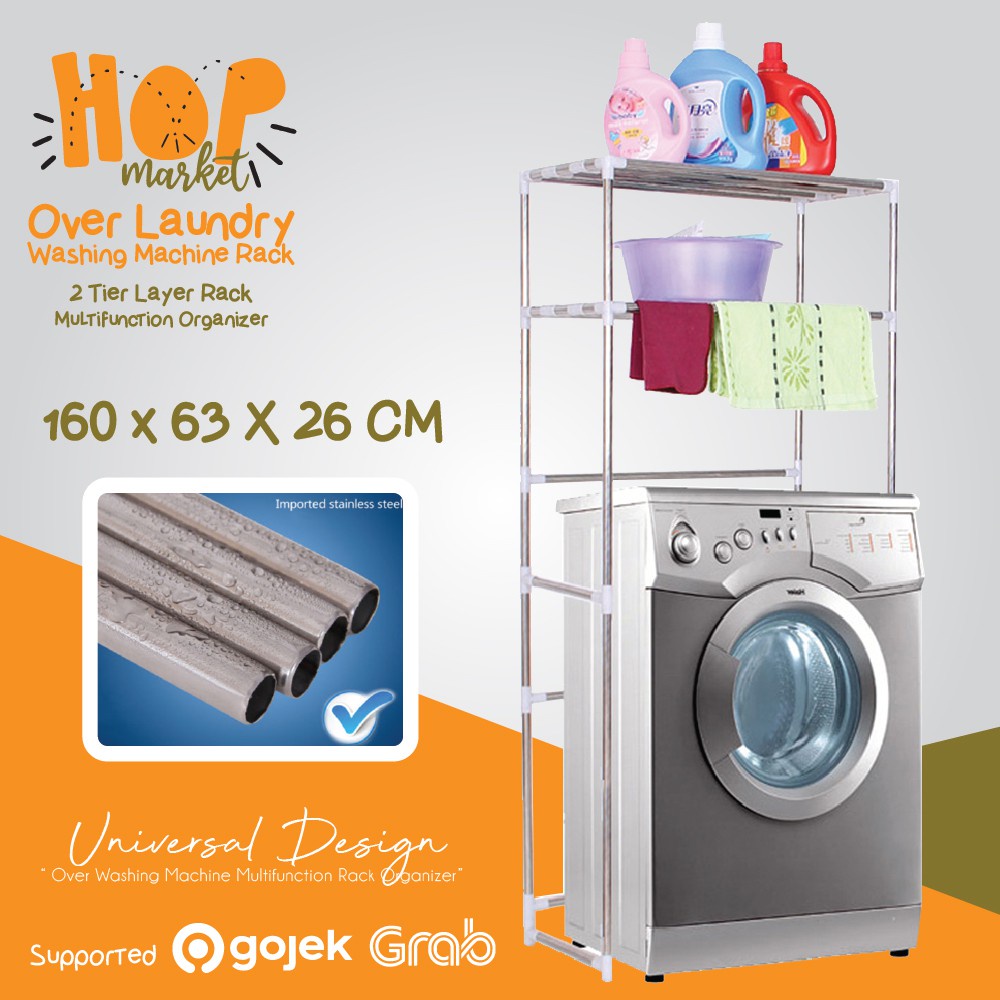 Jual HOP WS01 Rak Mesin Cuci Organizer 2 Layer Cover Storage Portable ...