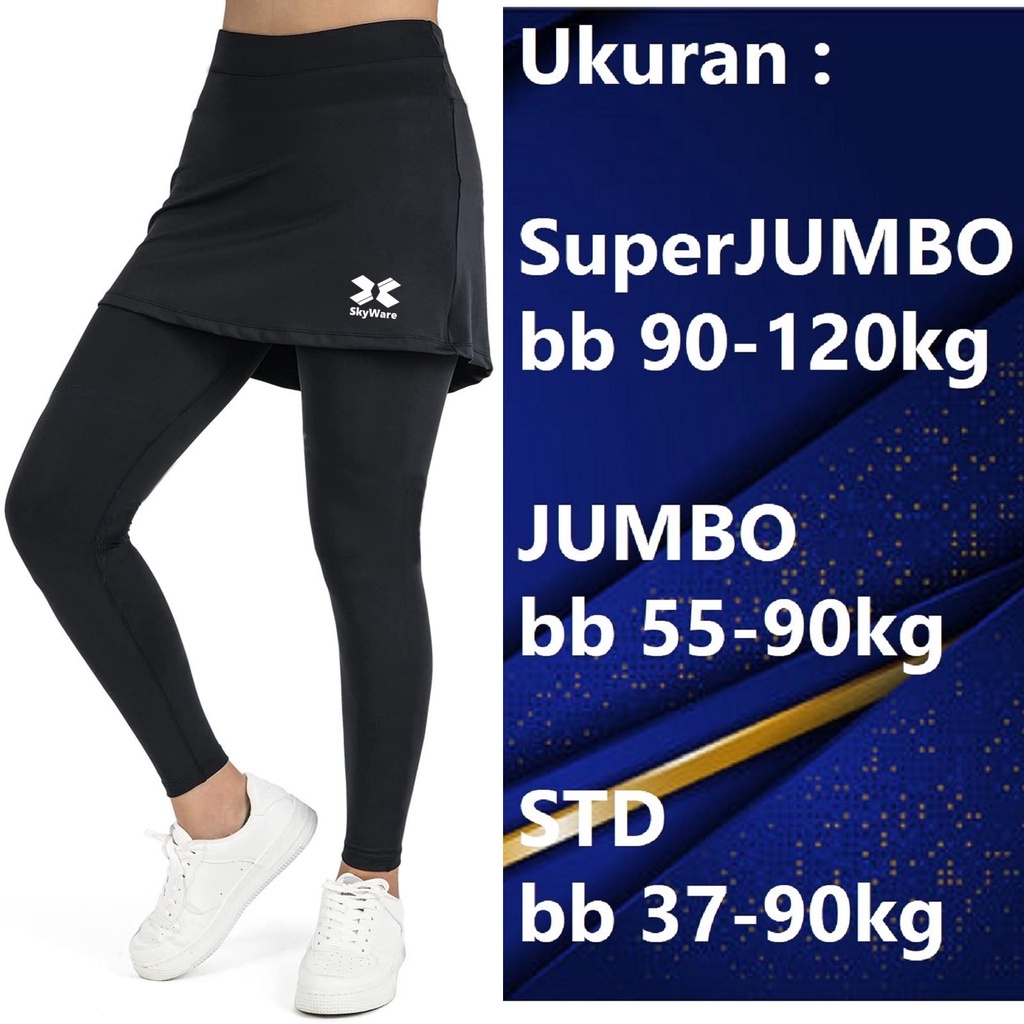 Jual Rok Celana Legging Sport Olahraga Senam Lari Bersepeda Berenang Bahan Nyaman Adem Dipakai ...