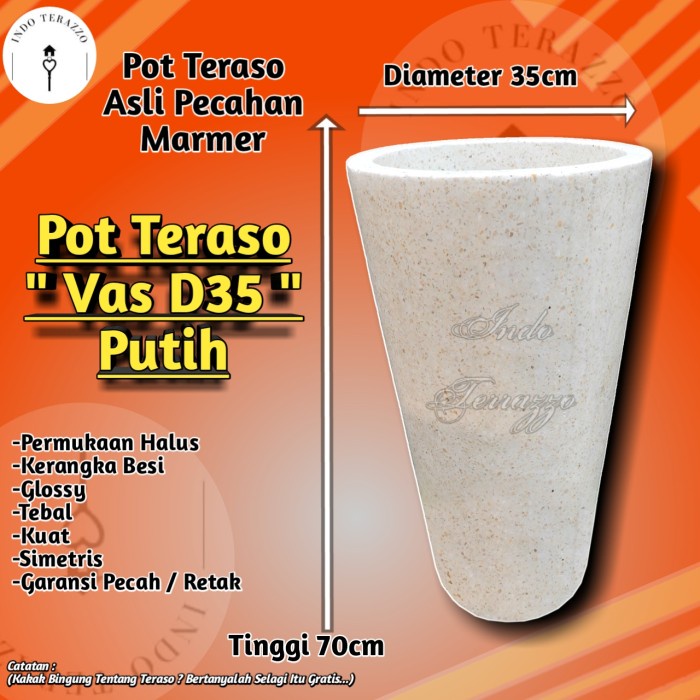 Jual INDO TERAZZO POT KERAMIK BESAR TERASO MARMER - POT BUNGA BESAR ...