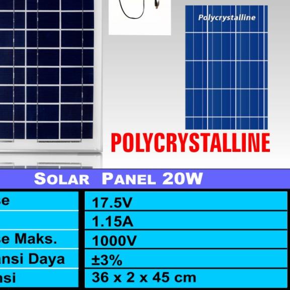 Jual solar panel/papan solar cell/panel surya 20wp | Shopee Indonesia