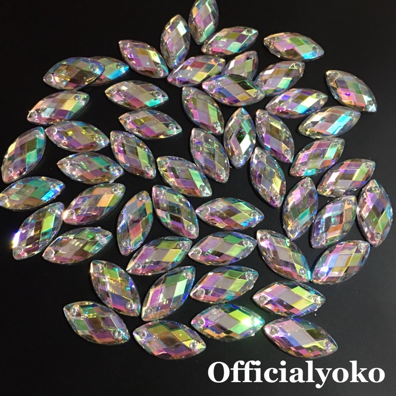 Jual Manik Diamond Mata Putih AB 9x18mm (10pcs) | Shopee Indonesia