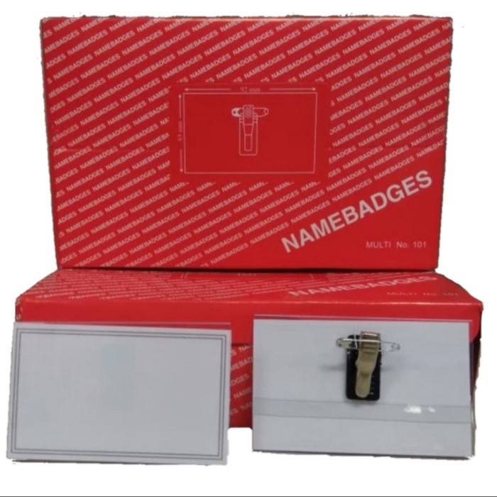 Jual Name Tag Name Tag Namebadges Id Card Multi No 101 Merah Nametag 50 ...
