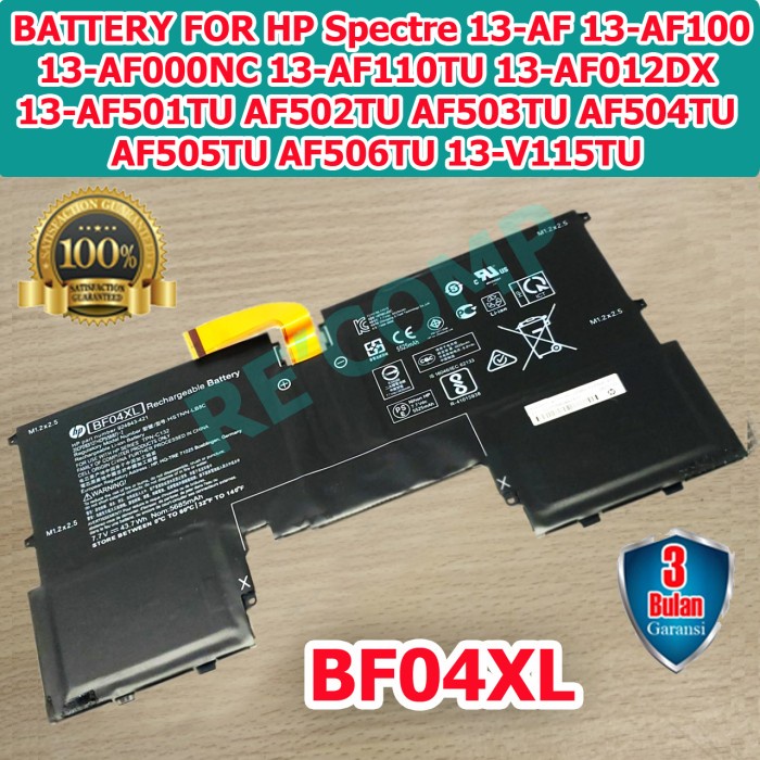 Jual Baterai Laptop HP Spectre 13 13-AF 13-AF00 HSTNN-LBBC TPN-132 ...