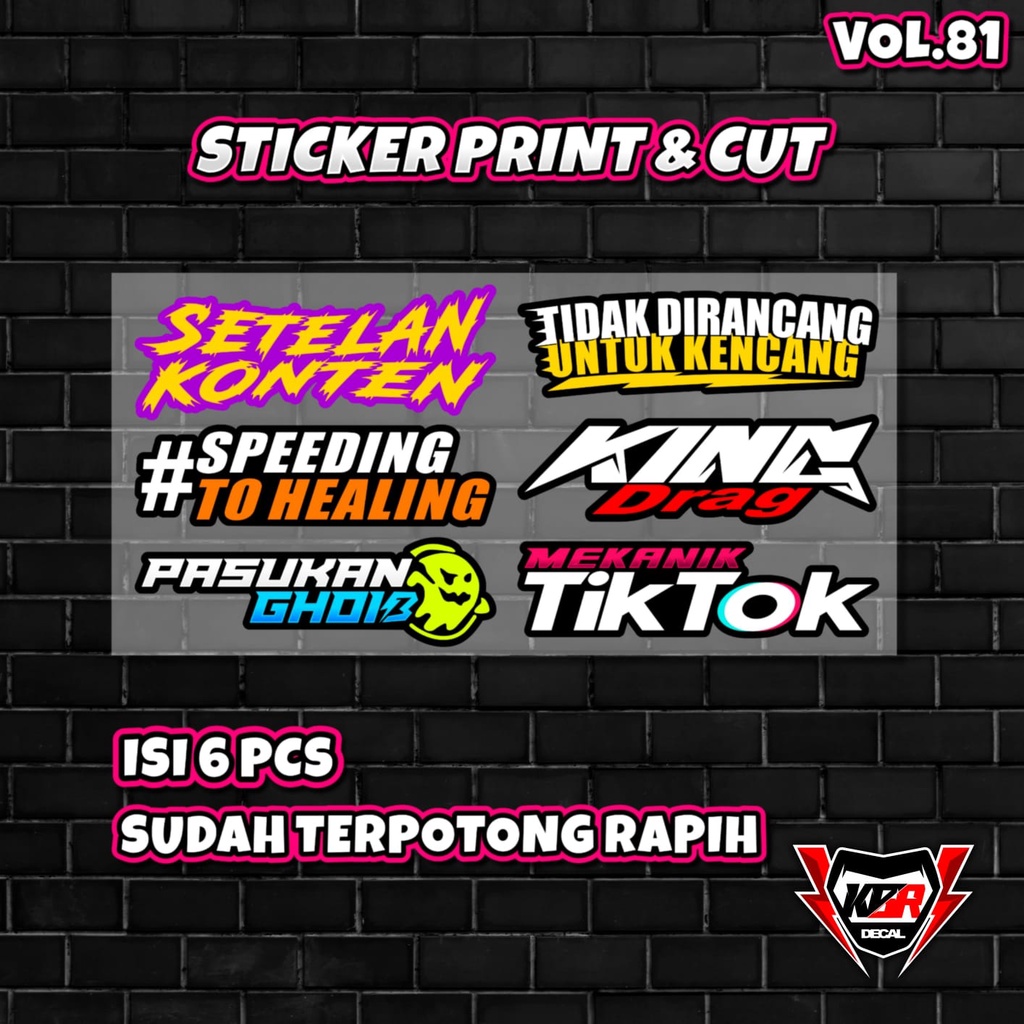 Jual Stiker Racing Pack Print Cut Viral Vol 80 Terbaru Stiker Motor ...