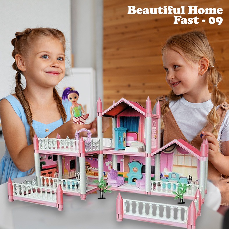 Jual BEAUTIFUL HOUSE rumah boneka mainan bongkar pasang mainan hiburan ...