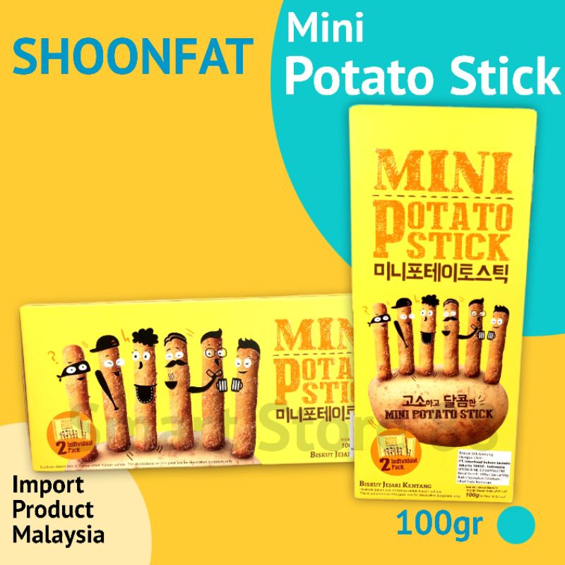 Jual SHOONFAT MINI POTATO STICK 100GR BISKUIT STIK KENTANG | Shopee ...