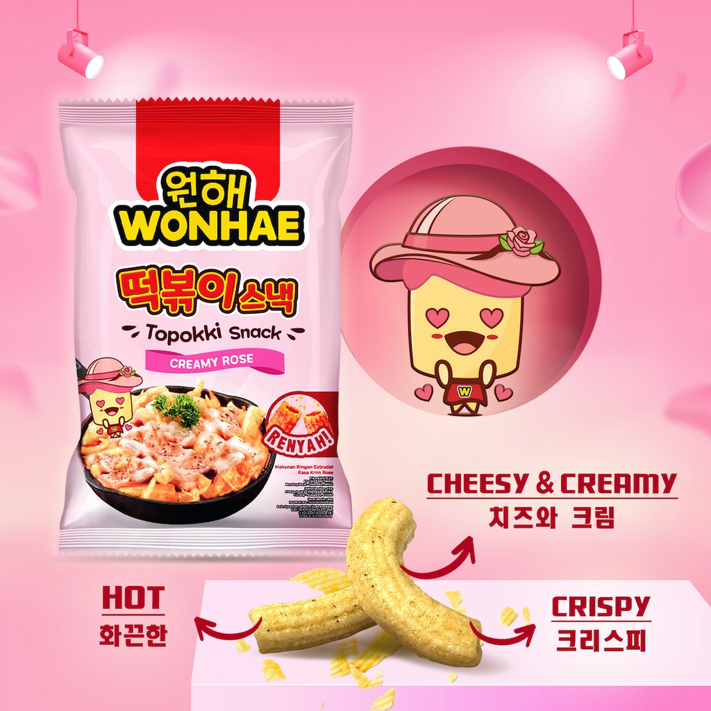 Jual Wonhae Topokki Snack Creamy Rose 80 gr by Mujigae Official Store ...