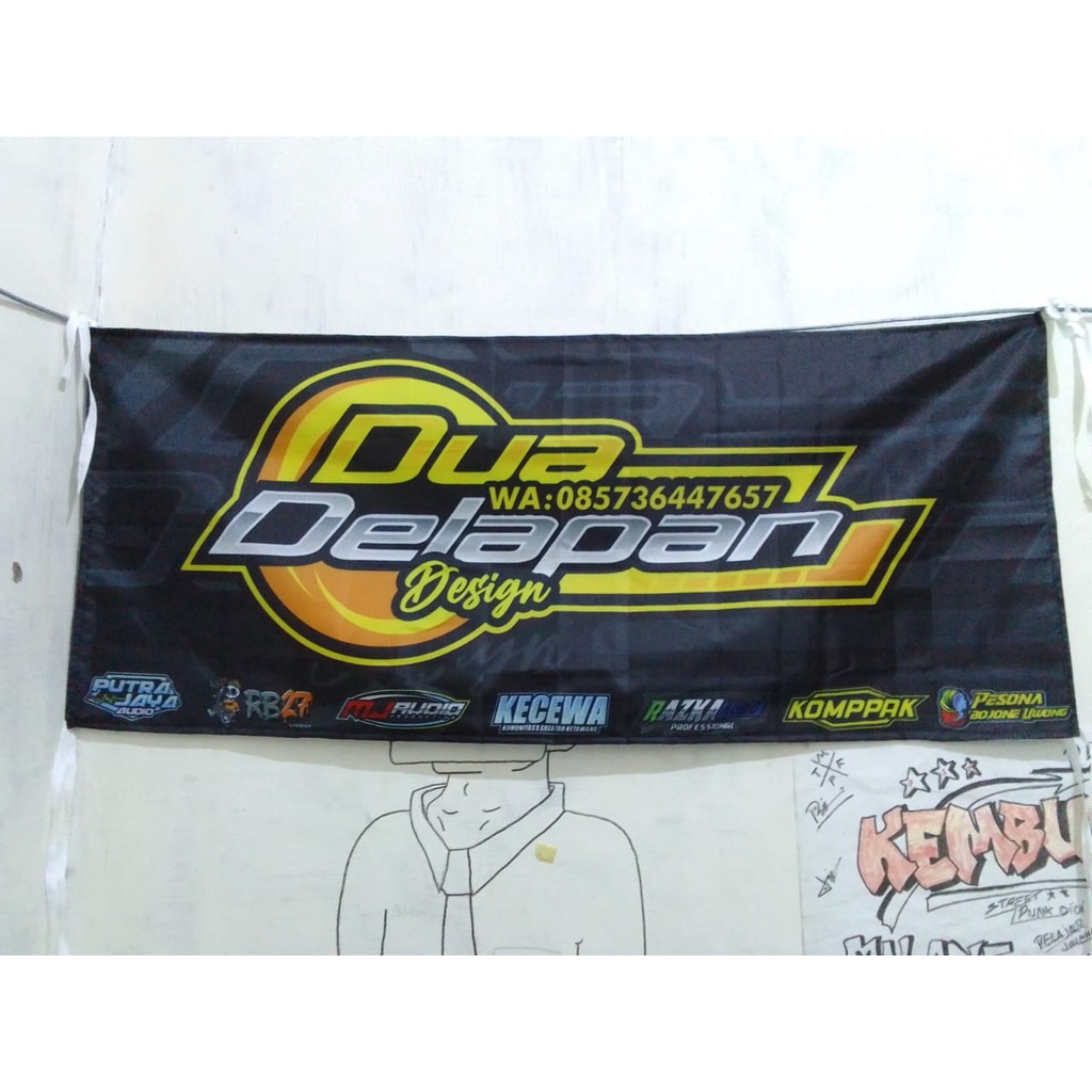 Jual FLAG CUSTOM FULL COLOUR 120x50CM satuan /SPANDUK/SPANDUK KAIN ...