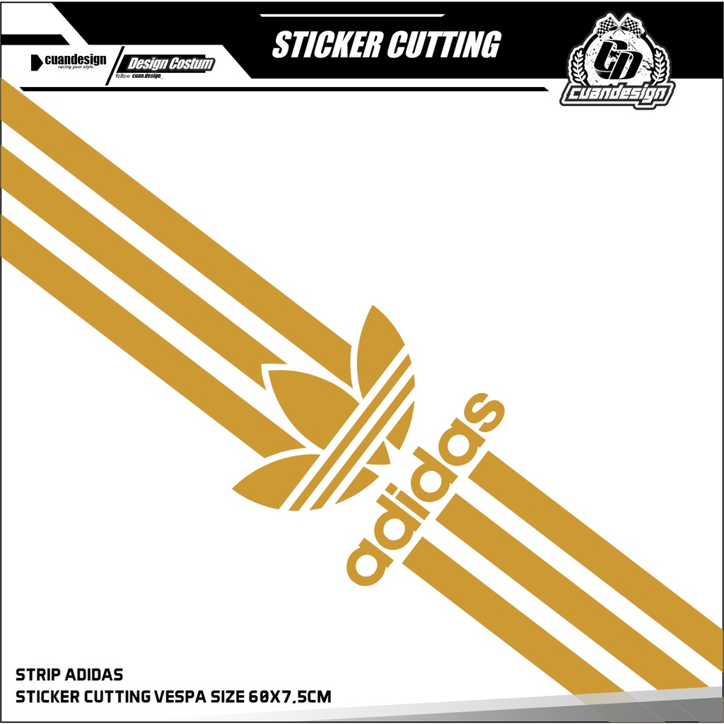 Jual STICKER STIKER CUTTING STRIP LIST VESPA ADIDAS BODY TAMENG DEPAN ...