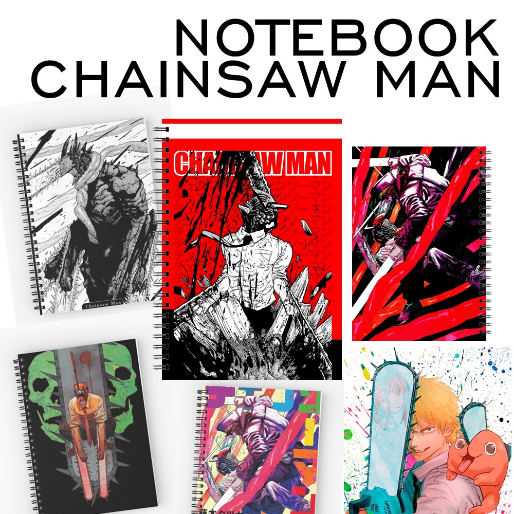 Jual Notebook Chainsaw Man Anime Spiral Notebook Pochita Denji Power ...