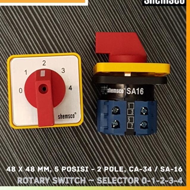 Jual SHEMSCO CA-34-20 0-1-2-3-4 rotary selector switch 2P 5 Posisi | Shopee Indonesia