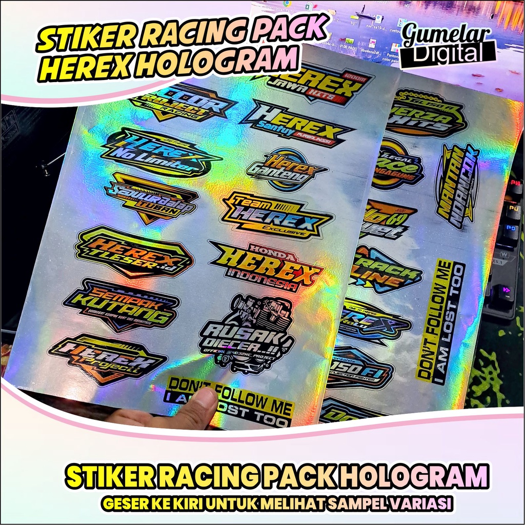 Jual STICKER PACK SPONSOR HEREX HOLOGRAM PELANGI STIKER HEREX HOLOGRAM ...