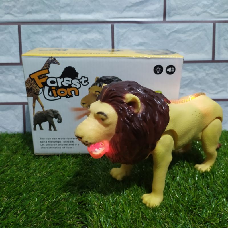 Jual Mainan Singa Bisa Jalan Bersuara Baterai Hewan Lion Anak Edukasi ...