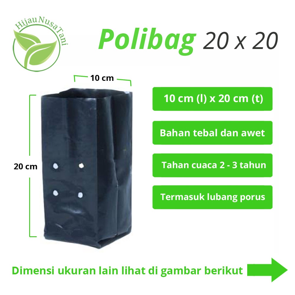 Jual Polibag 10x20 cm 20x20 Lembaran - kantung semai bibit tanaman ...