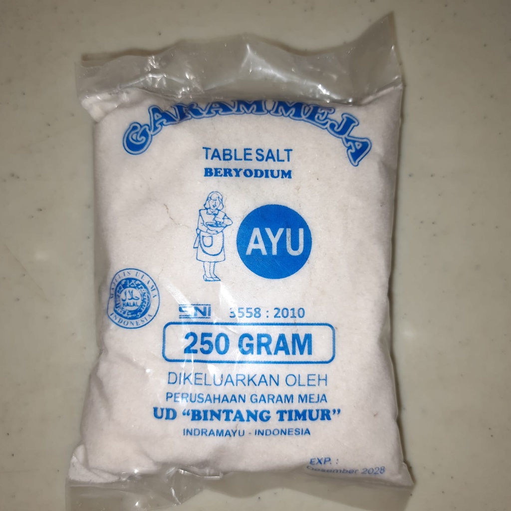 Jual Garam Meja Halus Beryodium Halal 250 gram Cap Ayu | Shopee Indonesia