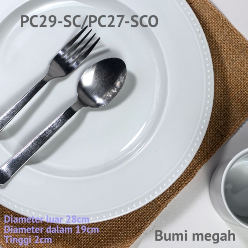 Jual Plate/Piring Resto/Piring Catering/Piring Hotel 28cm polos (1Pcs ...