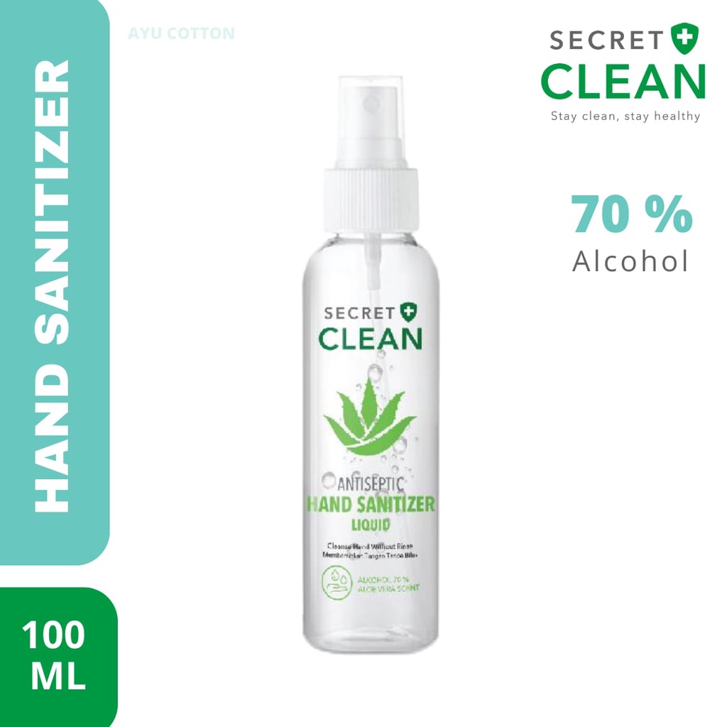 Jual Secret Clean Hand Sanitizer - 100 ml Spray / Hand Sanitizer secret ...