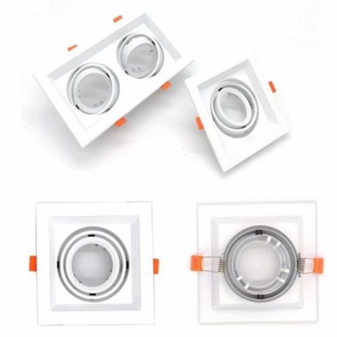 Jual Kap lampu sorot MR16 2 mata inbow kap lampu downlight MR16 2 MATA | Shopee Indonesia