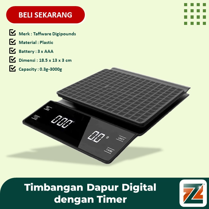 Jual Timbangan Dapur Digital + Timer Original Taffware Digipounds ...