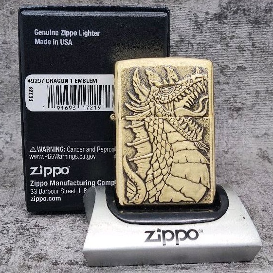 Jual Zippo 49297 Dragon Emblem Brass Original | Shopee Indonesia