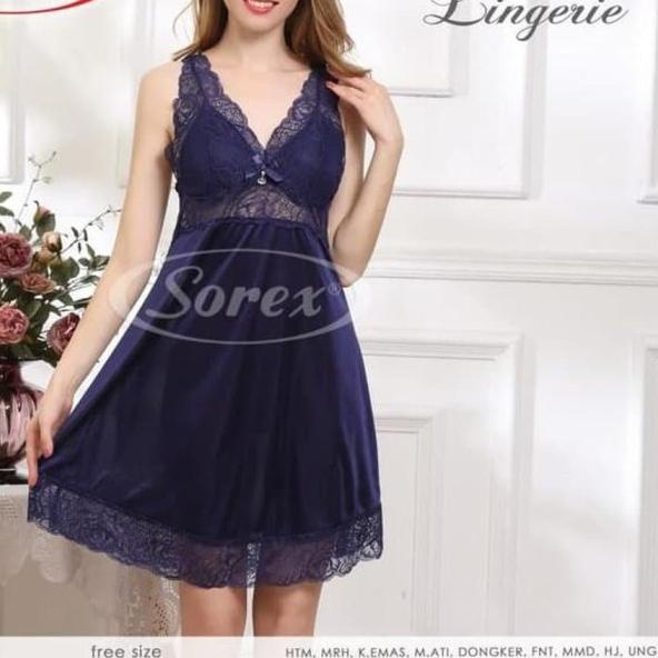 Jual Sorex Baju Tidur 7046 Satin Premium Dress Tidur dengan Cup Bra ...