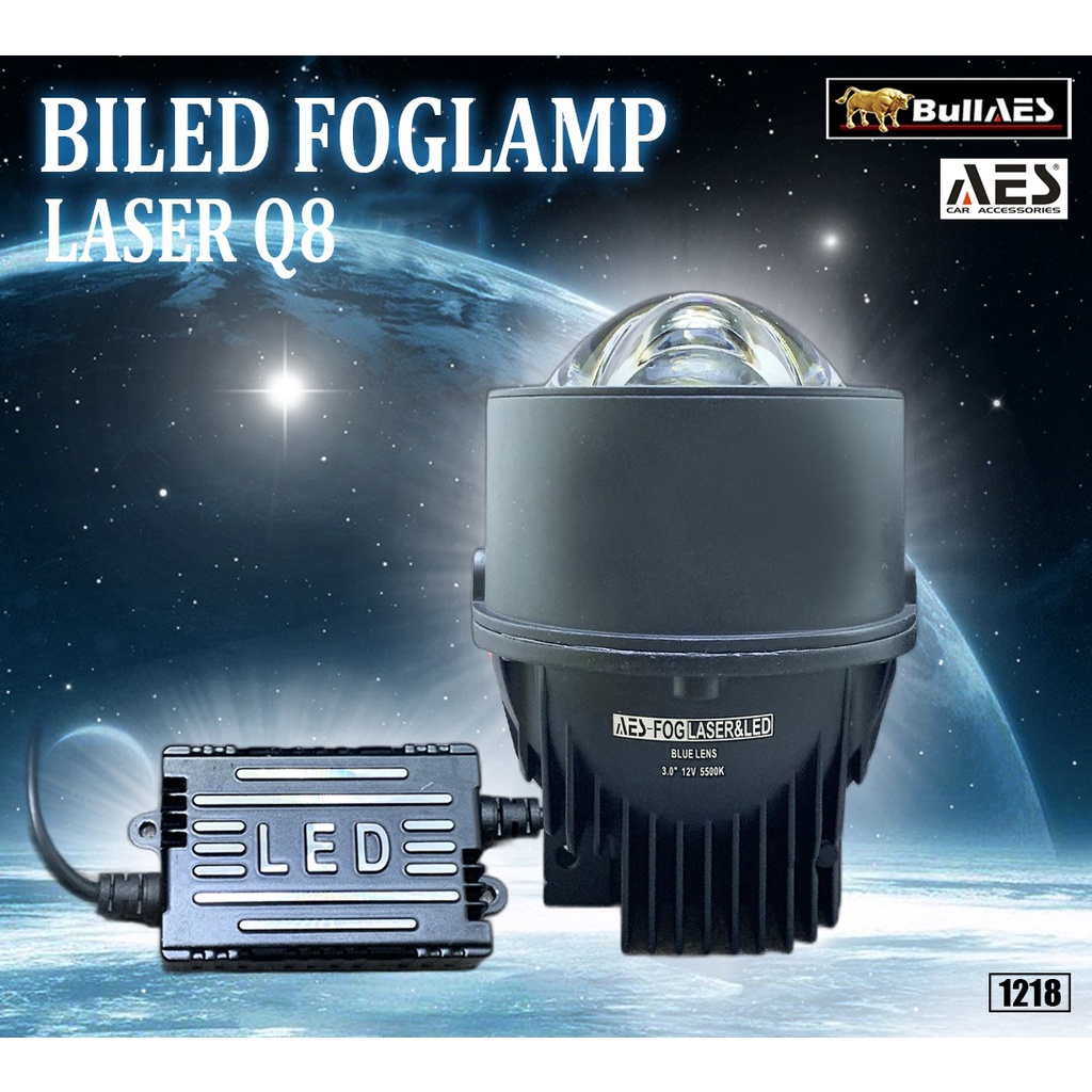 Jual Foglamp Biled AES Q8 LASER Hi loo 45 Watt Warranty 1 year | Shopee Indonesia