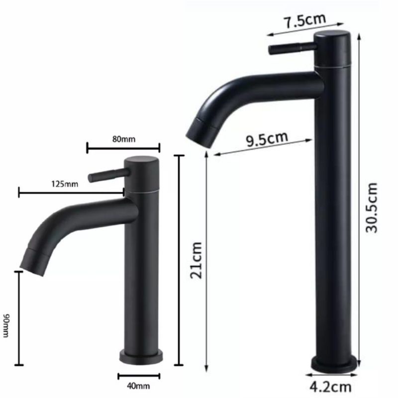 Jual Kran Wastafel stainless Bulat Hitam Black Faucet Lavatory | Shopee ...