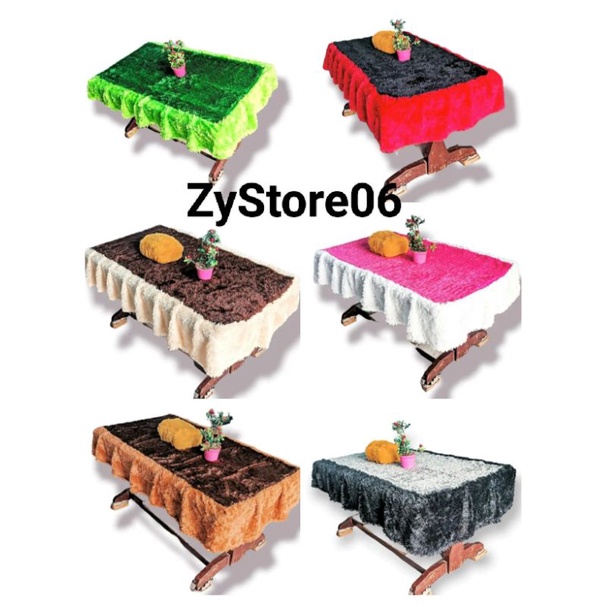 Jual Taplak Meja Rumbai Kombinasi 2 Warna/Taplak Meja Ruang Tamu ...