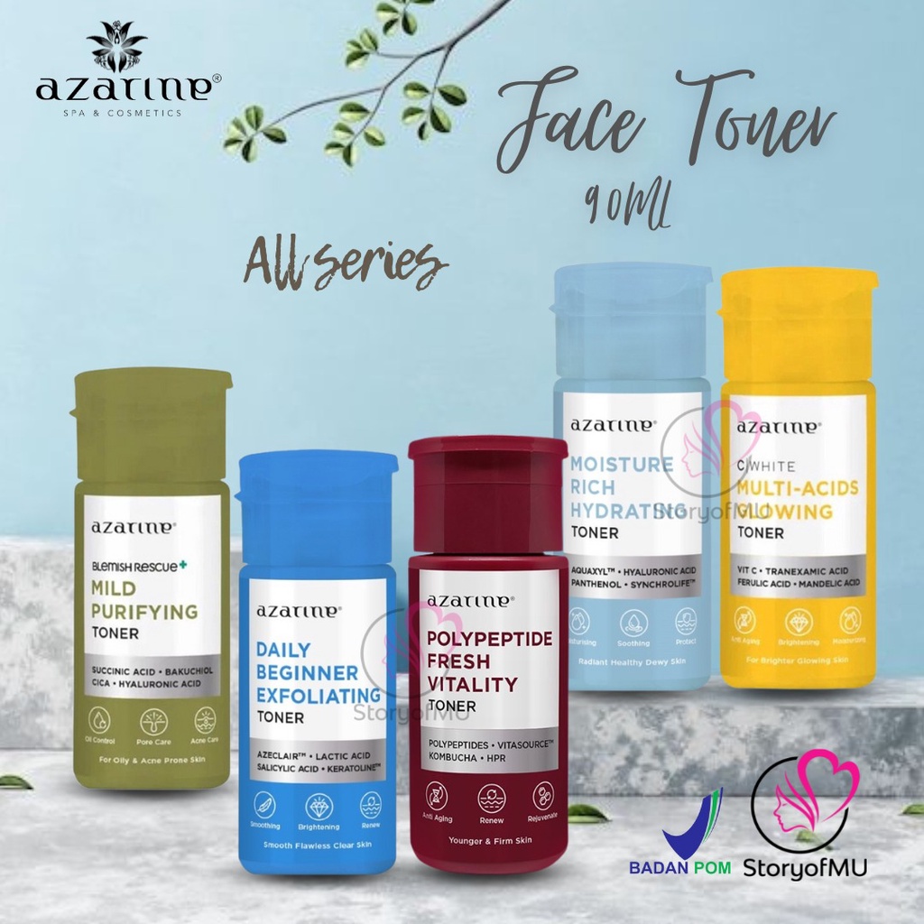 Jual AZARINE Toner 90ml - Mild Purifying | Multi-Acid Glowing ...