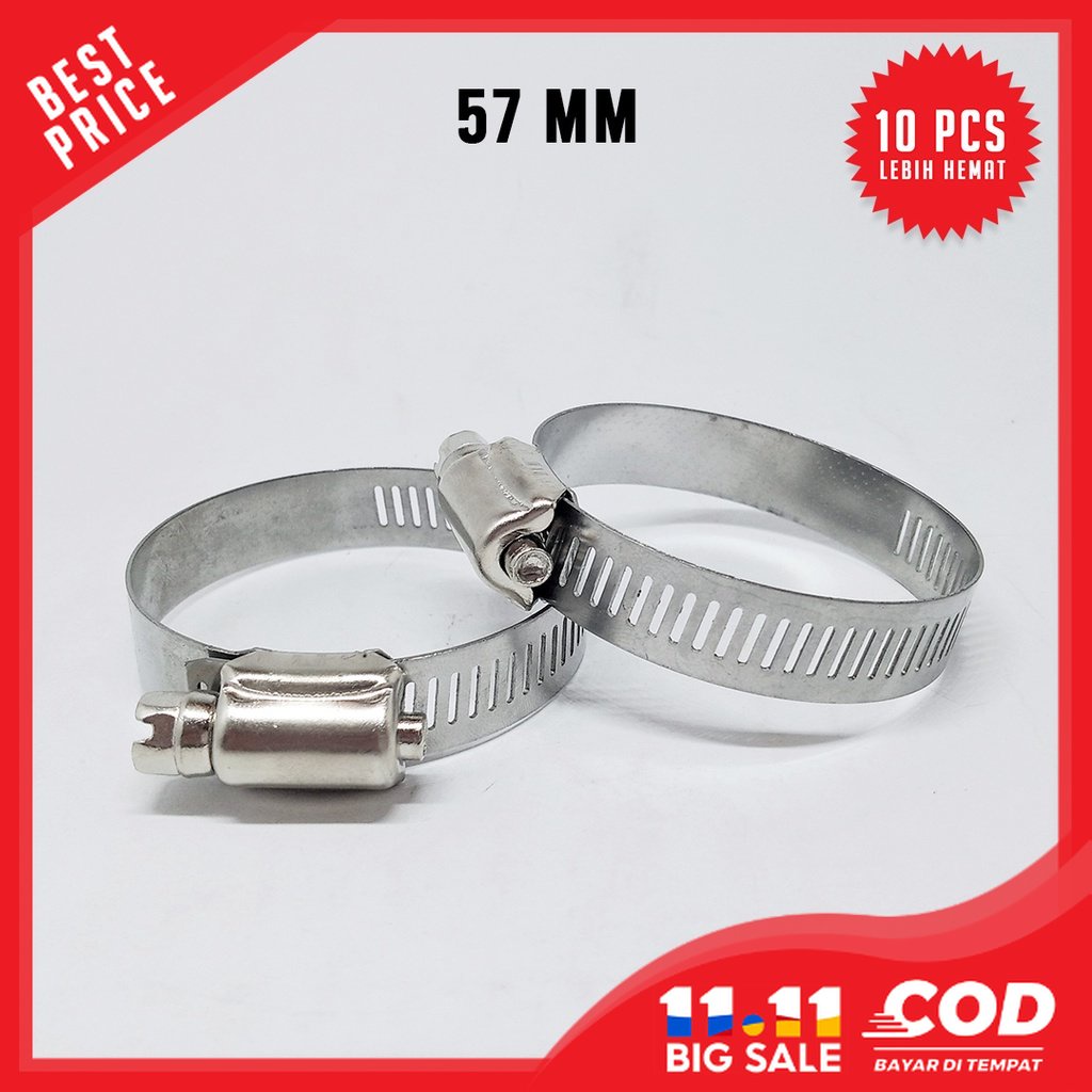 Jual Klem Selang Plat Hose Clamp ukuran 2,25" dim (57 mm) Pack ...