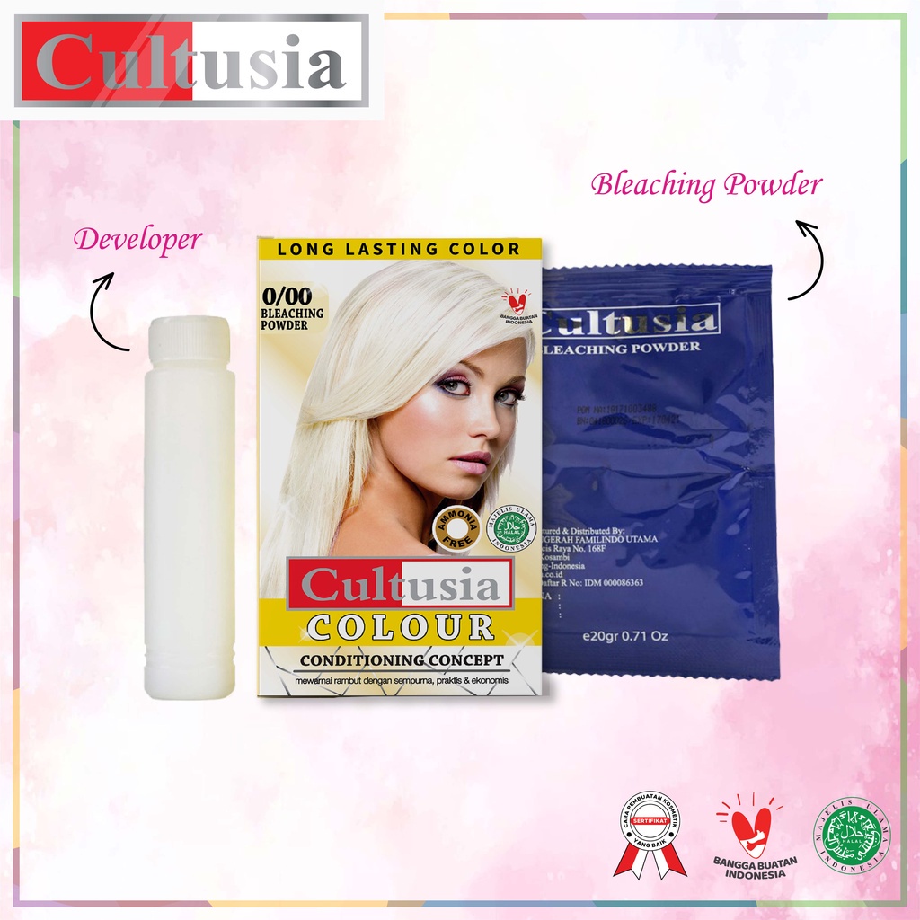 Jual BLUE BLEACHING CULTUSIA 30ML + SARUNG TANGAN | Shopee Indonesia