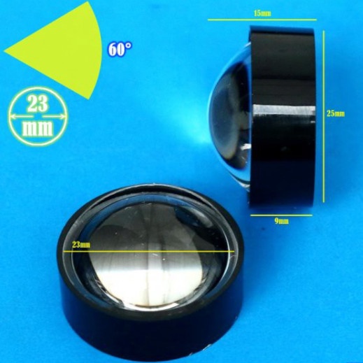 Jual Set Lensa HPL +Holder Bracket Case 23mm LED Convex Lens Fokus ...
