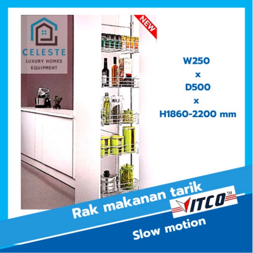 Jual VITCO Super Tall Unit 300mm / Rak Makanan /Rak Botol Tarik Slow ...