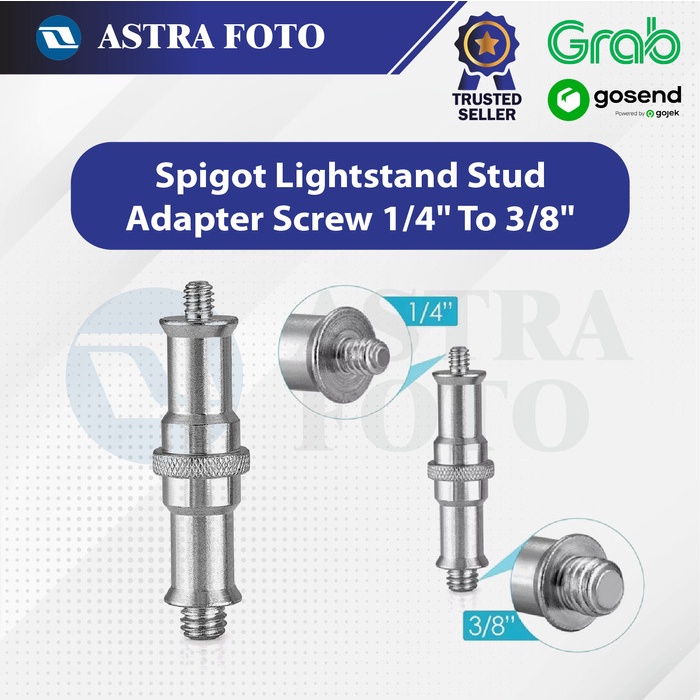 Jual Spigot Lightstand Stud Adapter Screw 1/4" To 3/8" Thread - Light ...