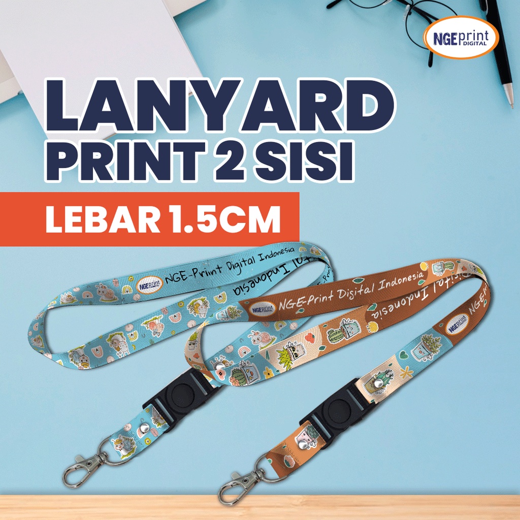 Jual Lanyard 1.5 cm [BISA SATUAN] / Tali ID Card 1.5 cm Custom Design ...