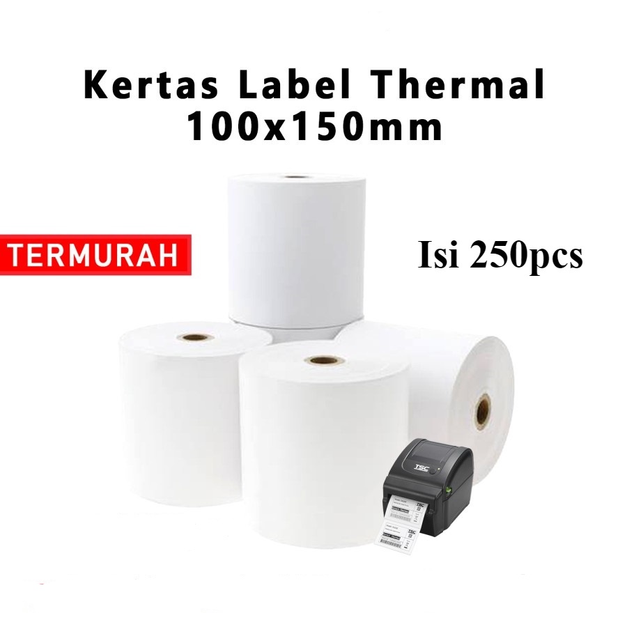 Jual Thermal Label Barcode 100x150 A6 Kertas Stiker Thermal Isi 250 | Shopee Indonesia