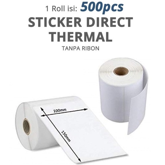 Jual STIKER KERTAS LABEL PRINTER BARCODE 100 x 150 mm STIKER A6 THERMAL ...