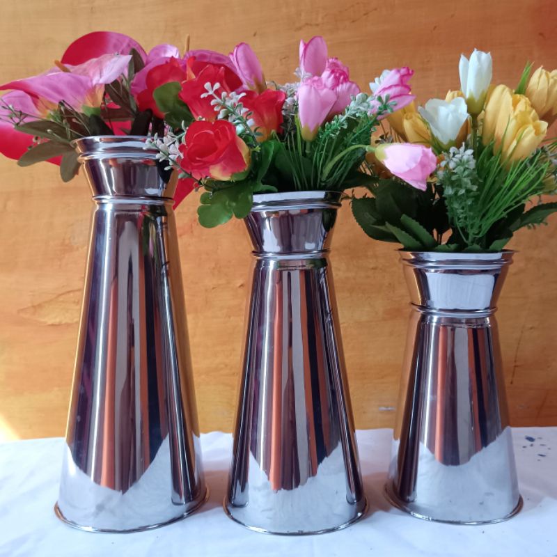 Jual Vas Bunga Meja / Pot Hias Stainless | Shopee Indonesia
